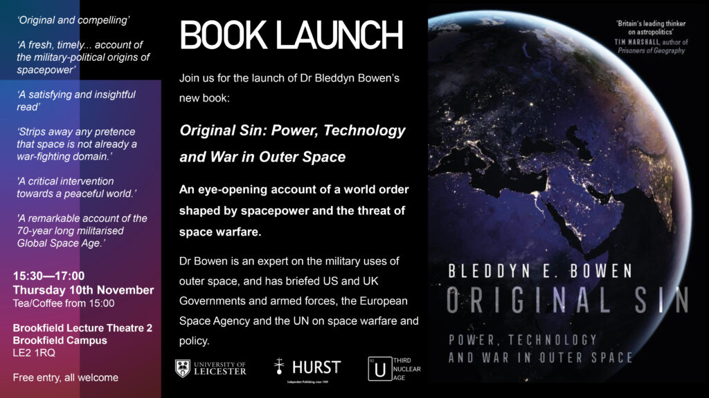 Original Sin: Power, Technology and War in Outer Space book launch w ...